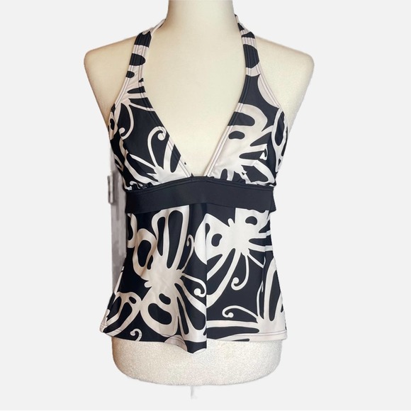 VENUS | Swim | Venus Swim Halter Tankini Top In Black And White ...